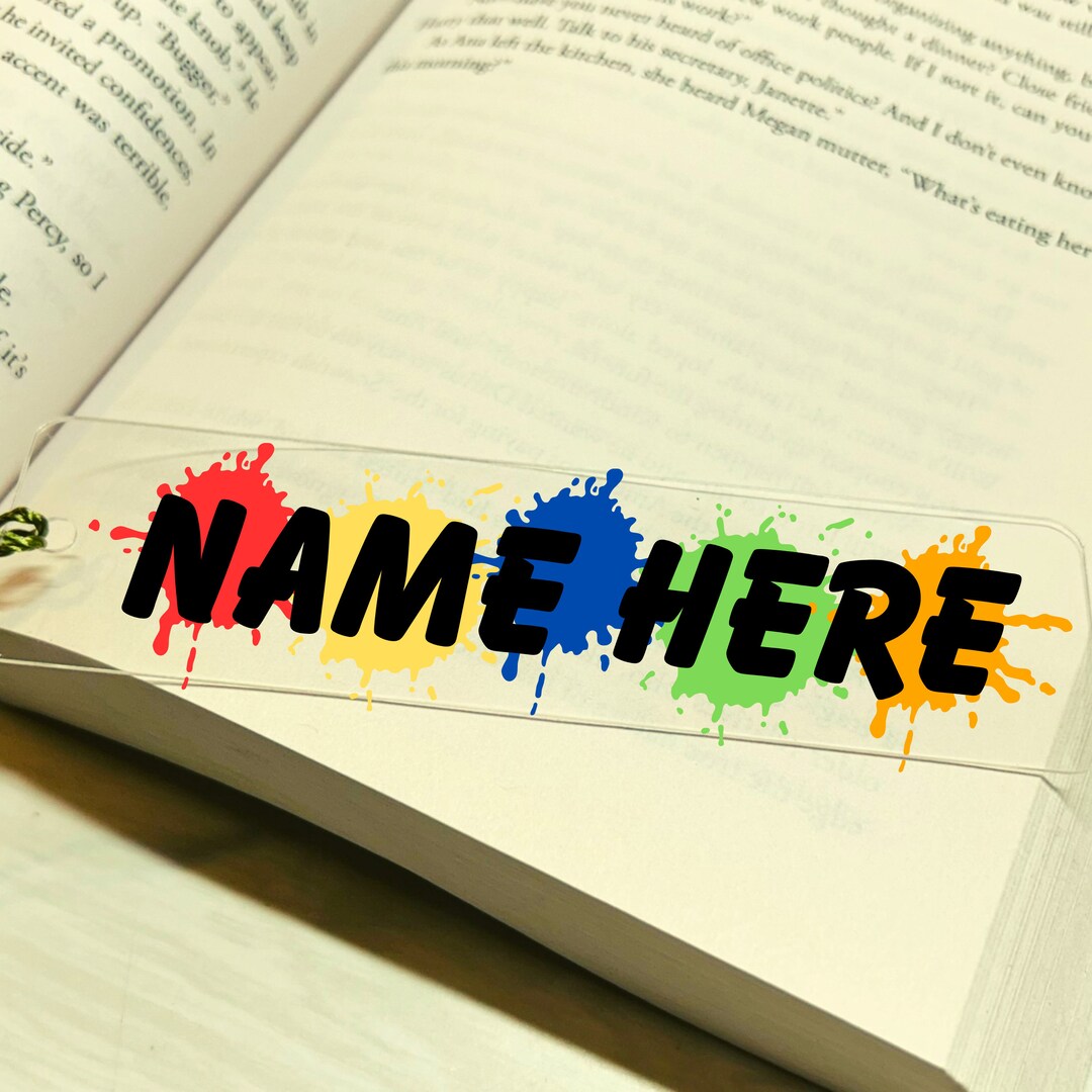 Custom Name Splatoon Inspired Acrylic Bookmark With Custom Tassel, Book ...