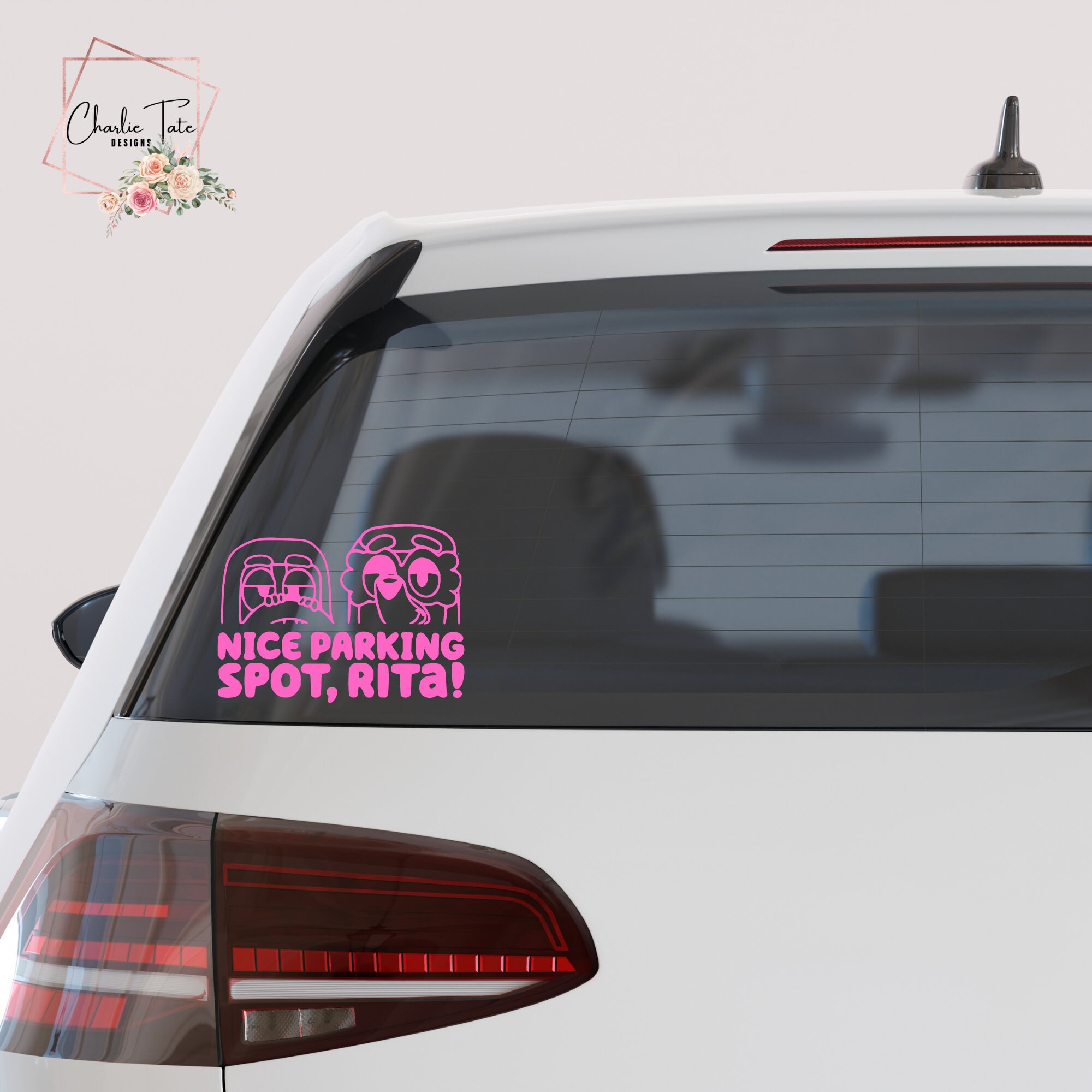 Nice Parking Spot Rita, Bluey Auto Decal Sticker for Vehicles ...