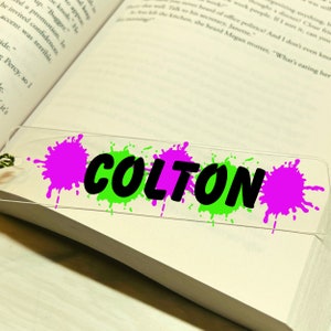 Custom Name Splatoon Inspired Acrylic Bookmark With Custom Tassel, Book ...