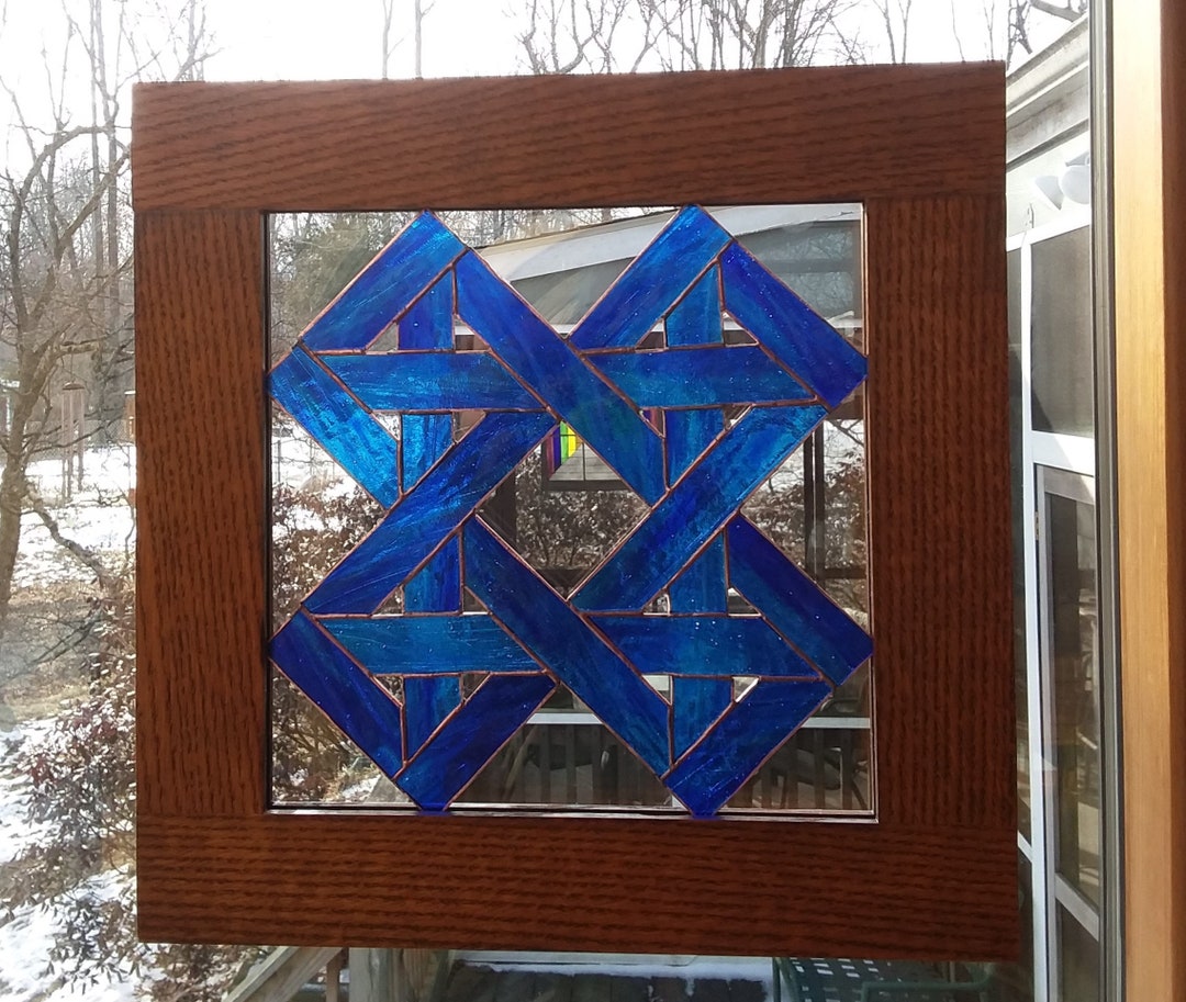 Gorgeous Stained Glass Panel With Hand Made Oak Frame - Etsy