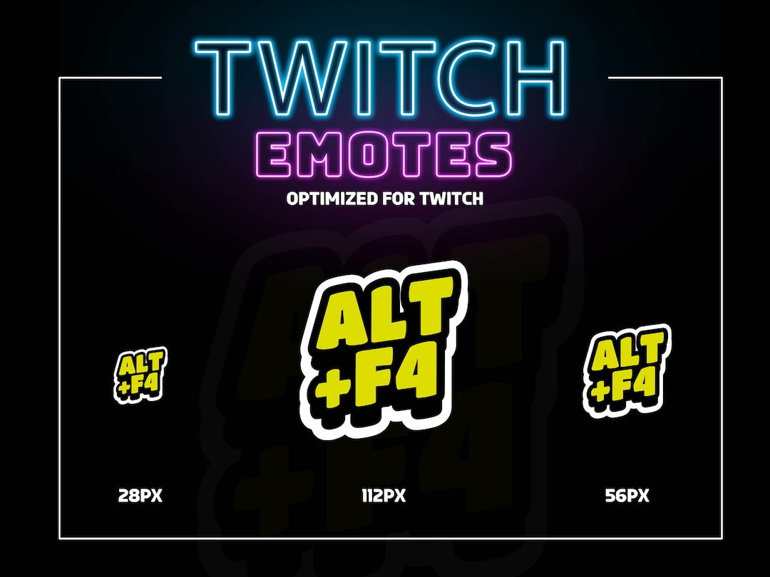 ALT+F4 Text Emote Twitch Discord Rage Ragequit - Etsy