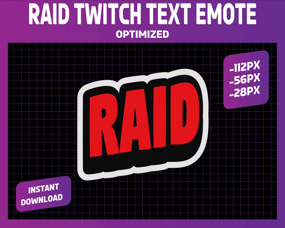 RAID Chat Text Emote Twitch Discord (Download Now) - Etsy