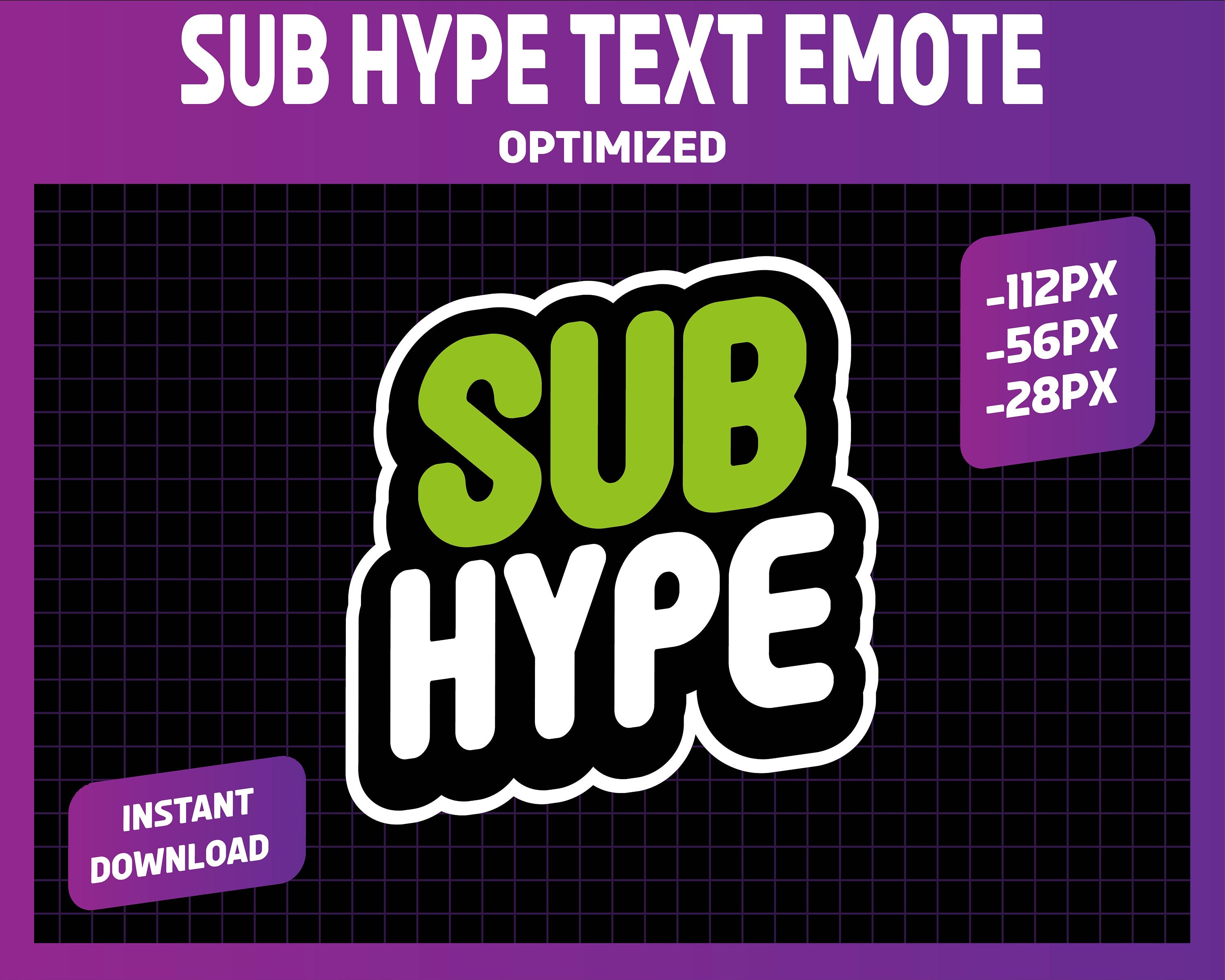 SUB HYPE Twitch Chat Text Emote | Etsy