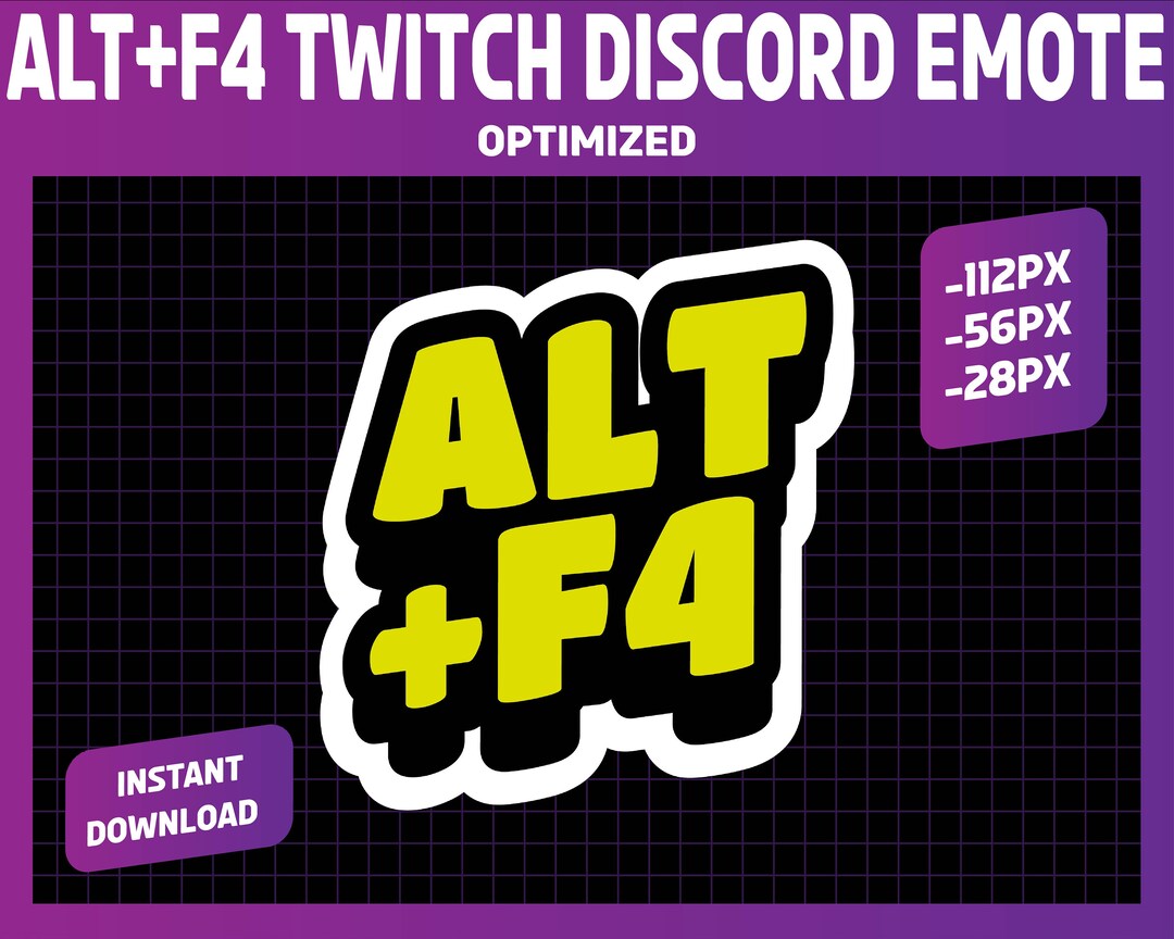 ALTF4 Text Emote Twitch Discord Rage Ragequit - Etsy