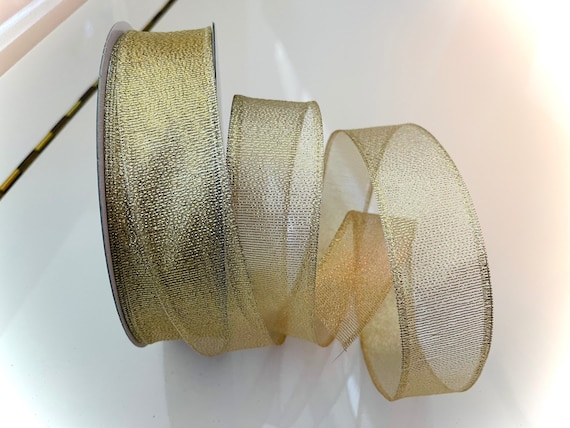 1.5 Sheer Gold Wired Ribbon Perfect for Gift Wrapping - Etsy