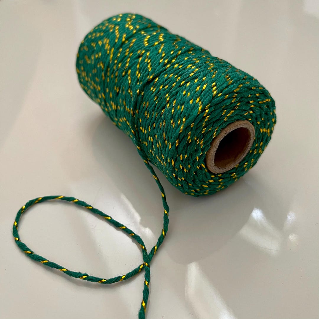 328 Feet - Green and Metallic Gold Twine - Great for Gift Wrapping ...