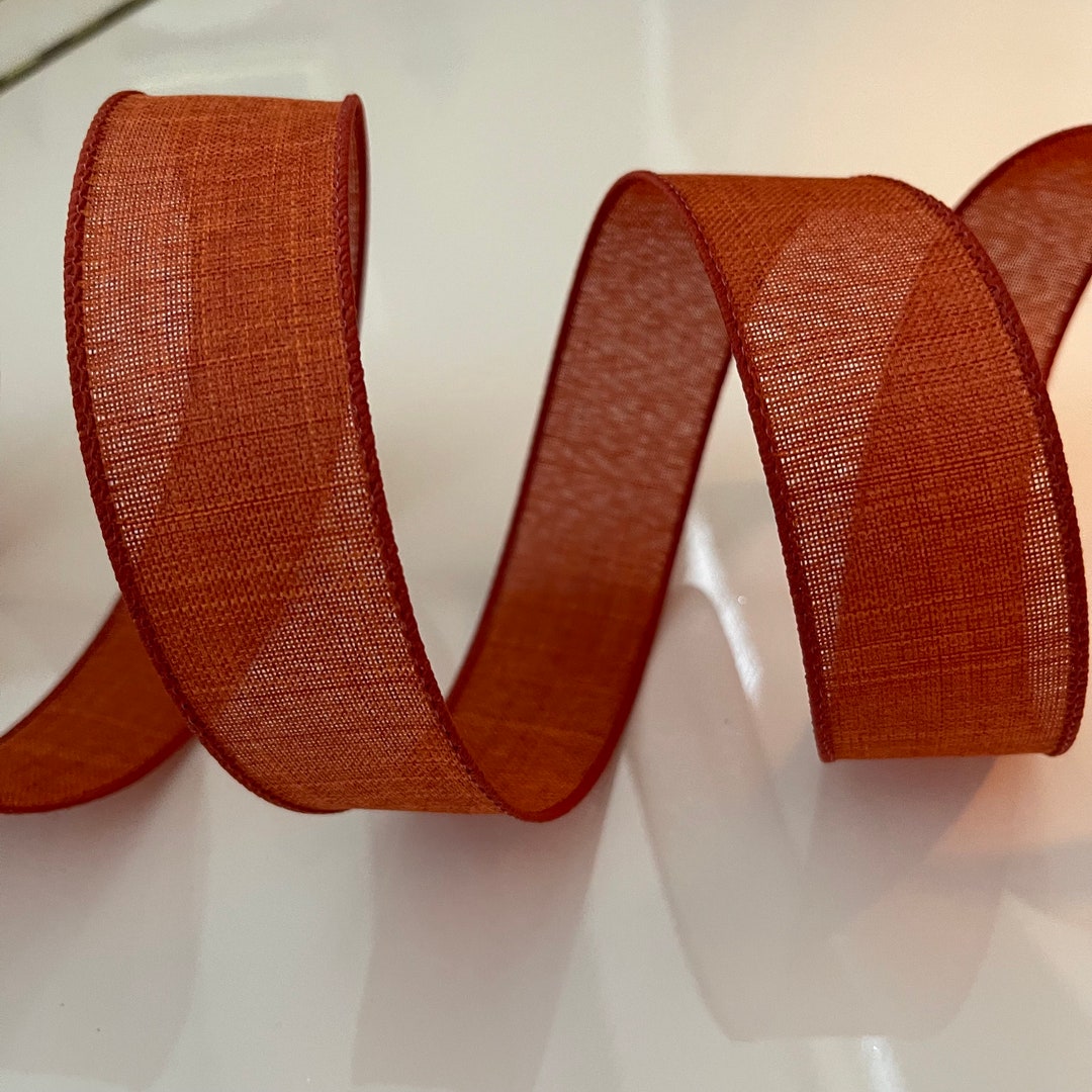1.5 Burnt Orange Wired Ribbon - Etsy