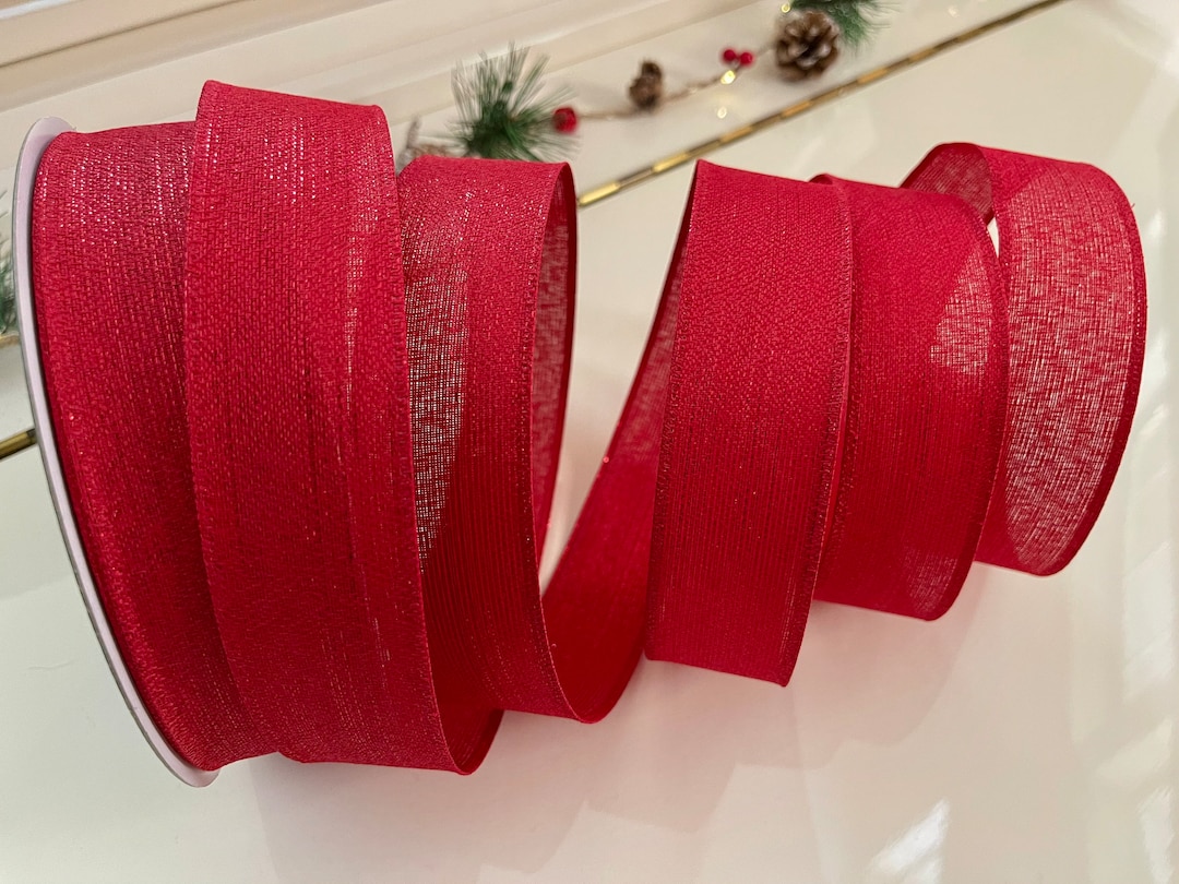 1.5 Metallic Red Wired Ribbon 557 - Etsy