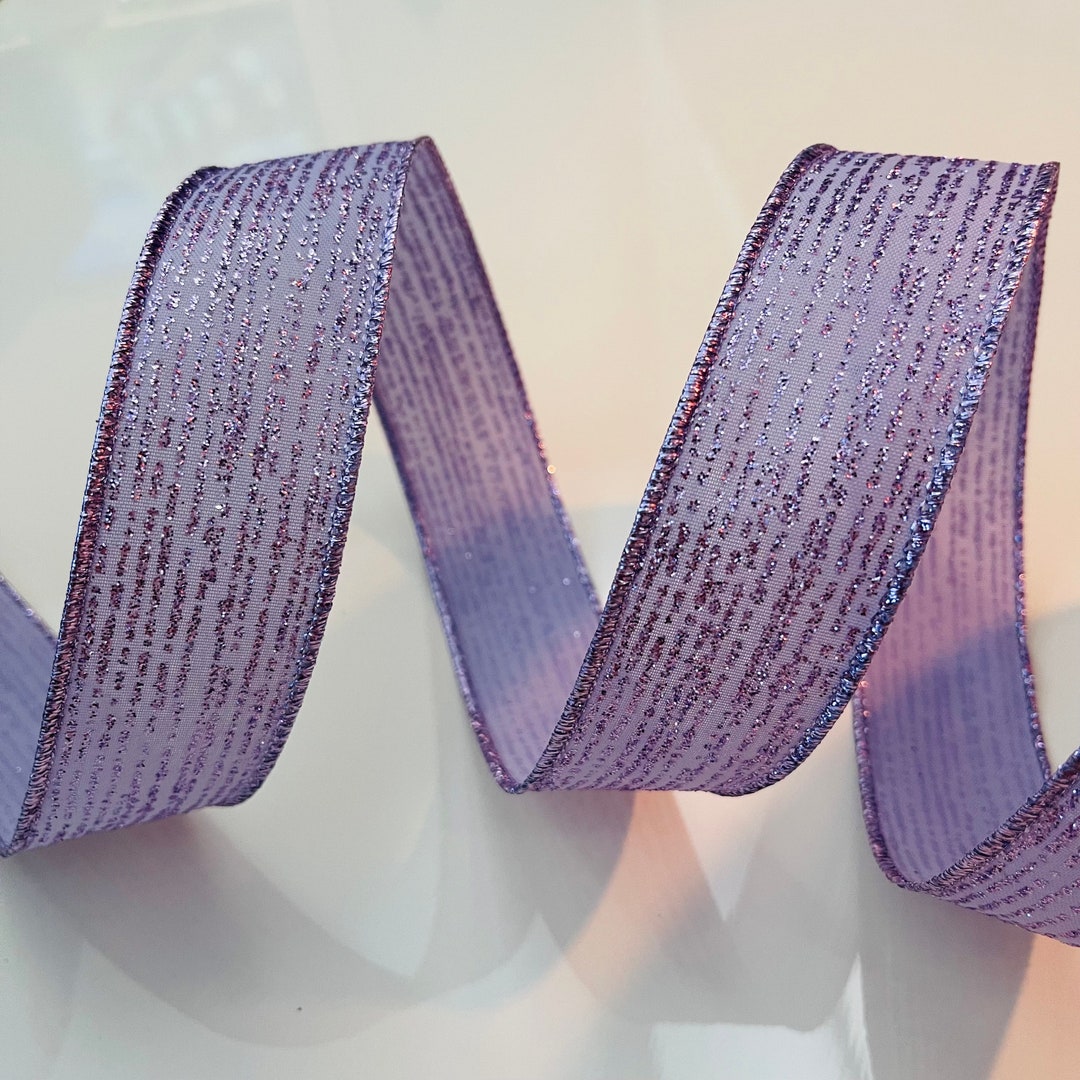 1.5” Lavender Glitter Stripes Wired Ribbon #714 - Sold by the Yard - Etsy