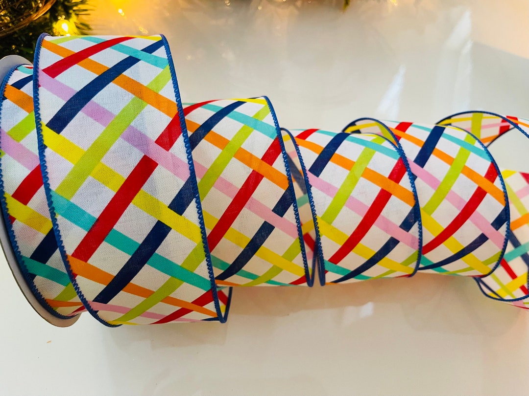 2.5 Colorful Birthday Wired Ribbon Sold by the Yard - Etsy