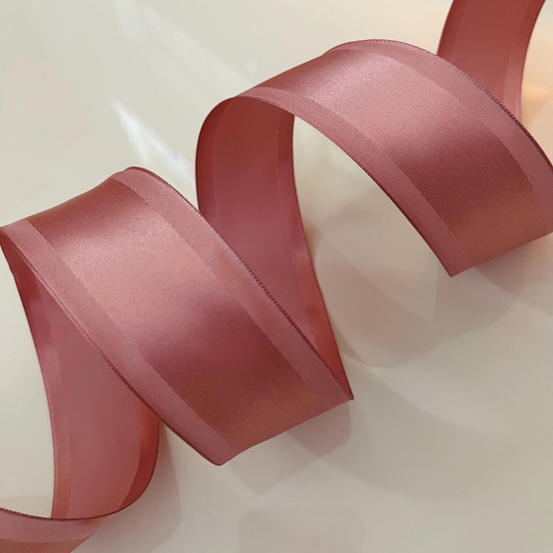 1.5” Rosy Pink Satin Wired Ribbon - Sold by the Yard - Etsy