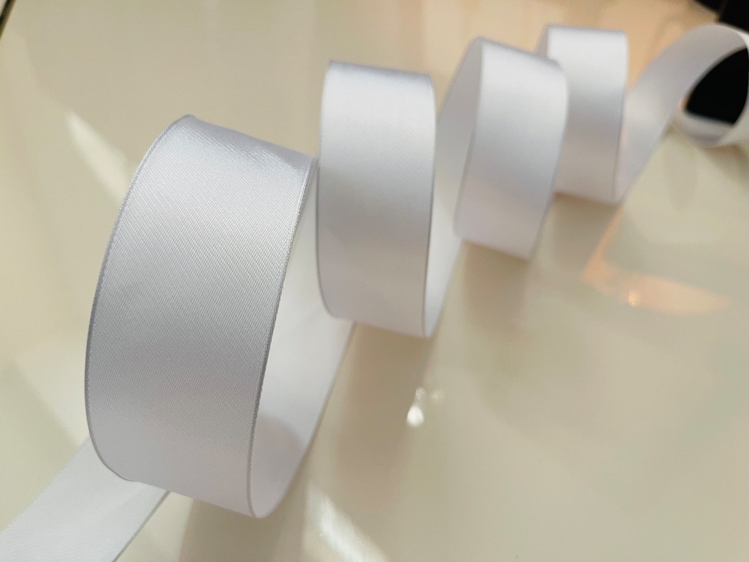 1.5” Solid White Satin Wired Ribbon - Perfect for Gift Wrapping ...
