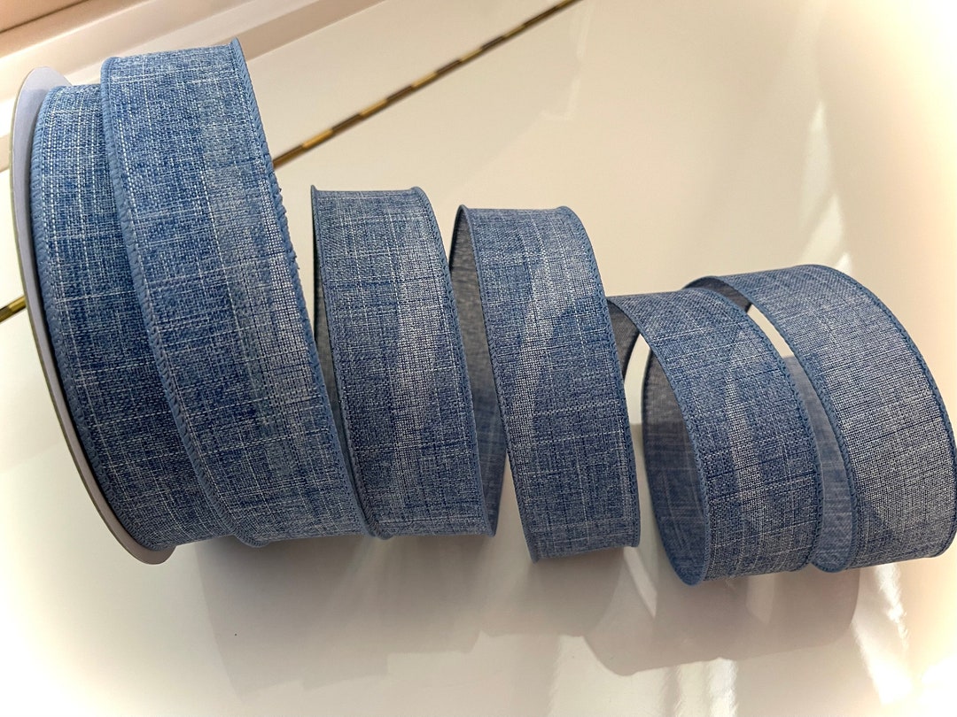 1.5” Light Denim Blue Wired Ribbon #251 - Sold by the Yard - Etsy