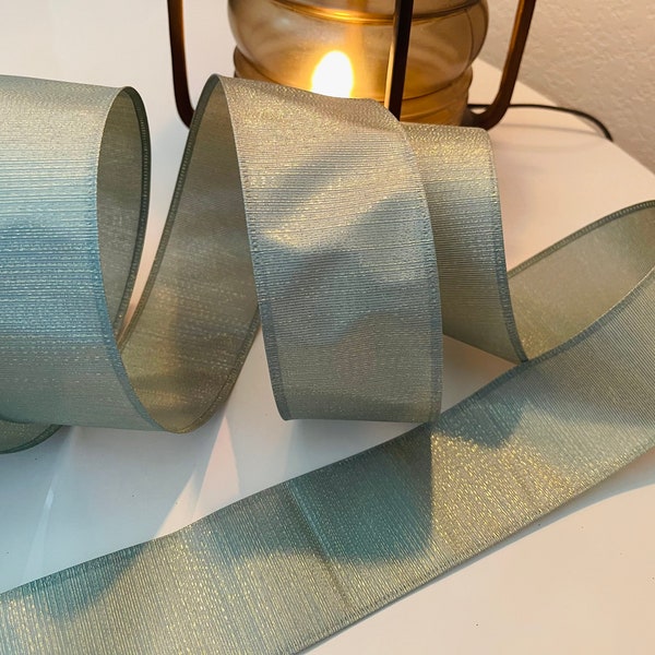 Sage Green and Gold Ribbon - Etsy