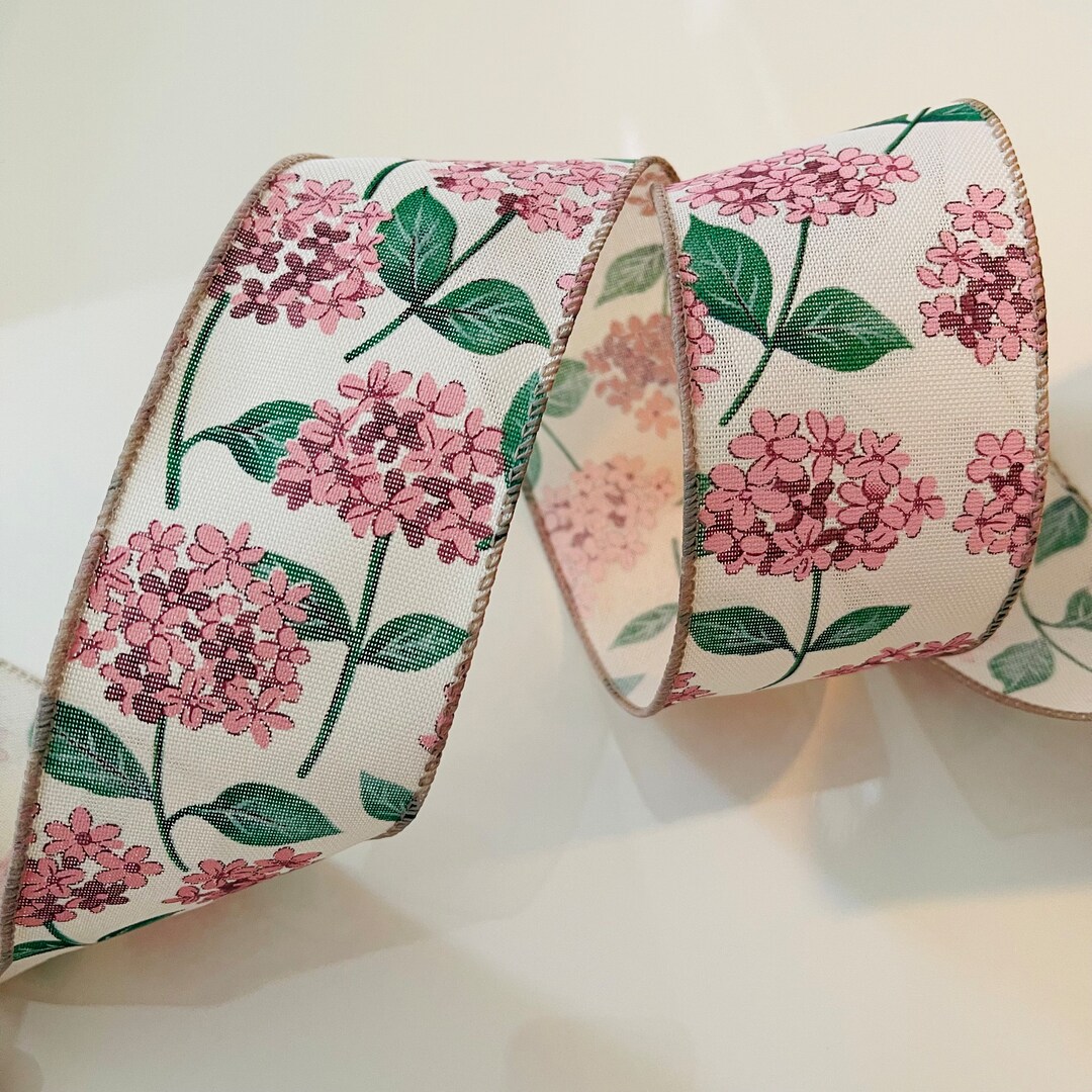 2.5” Pink Floral Ribbon With Wired Edge #411 - Sold by the Yard - Etsy