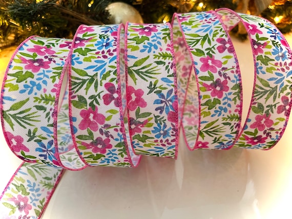 1.5 Flower Pattern Wired Ribbon - Etsy