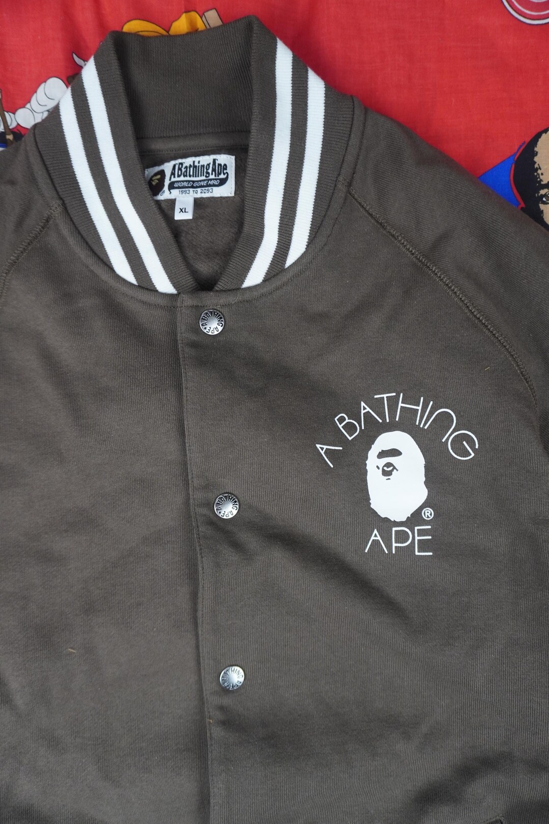 A Bathing Ape Varsity Coach Jacket Sweater Hiphop Baggy Fashion ...
