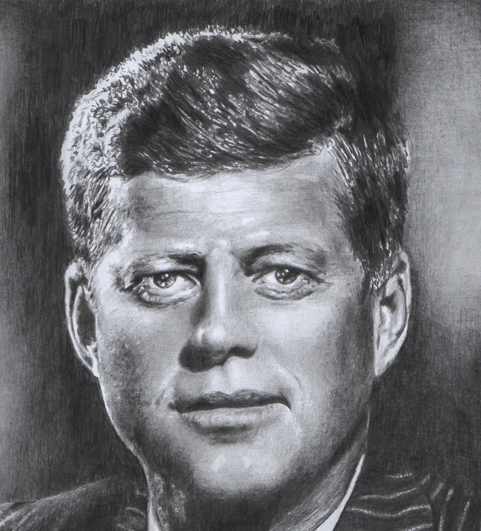 John F. Kennedy, Custom Pencil Portraits, Hand Drawn Portraits, Drawing ...