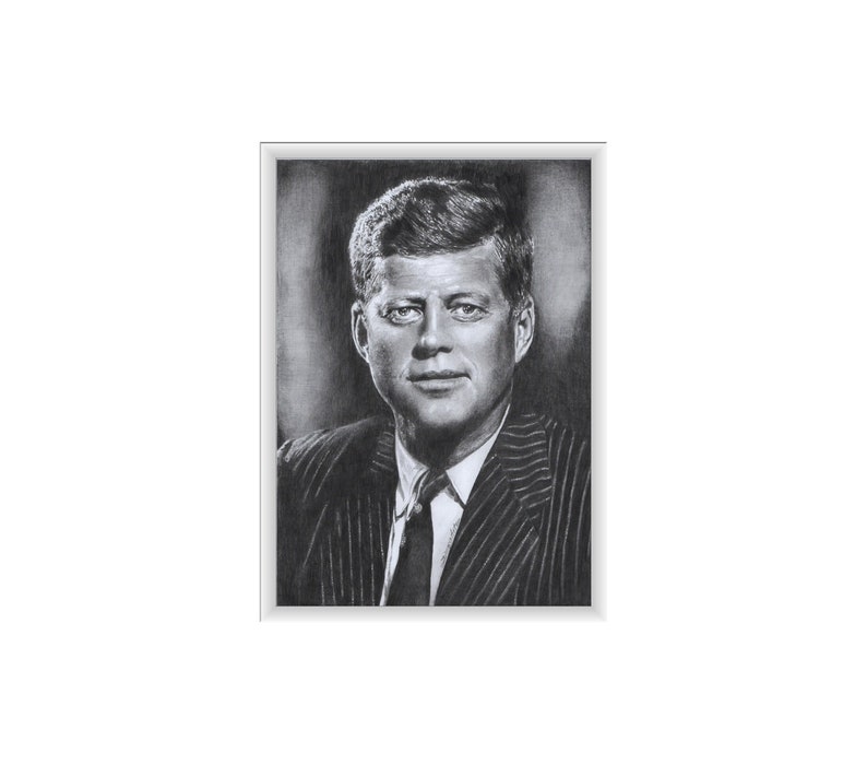 John F. Kennedy, Custom Pencil Portraits, Hand Drawn Portraits, Drawing ...