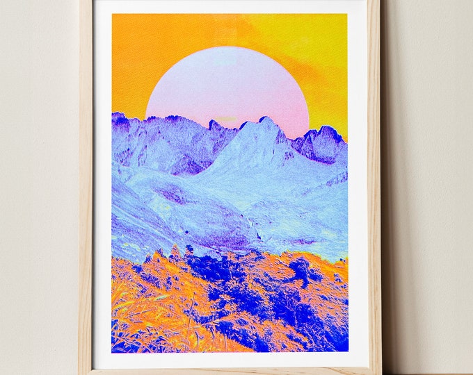 A3 Risograph Print of a Pastel Mountain Collage (with Little Misprint ...