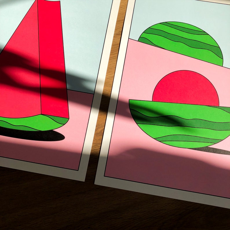 A3 Offset Print of a Watermelon Landscape (part 1) - Etsy