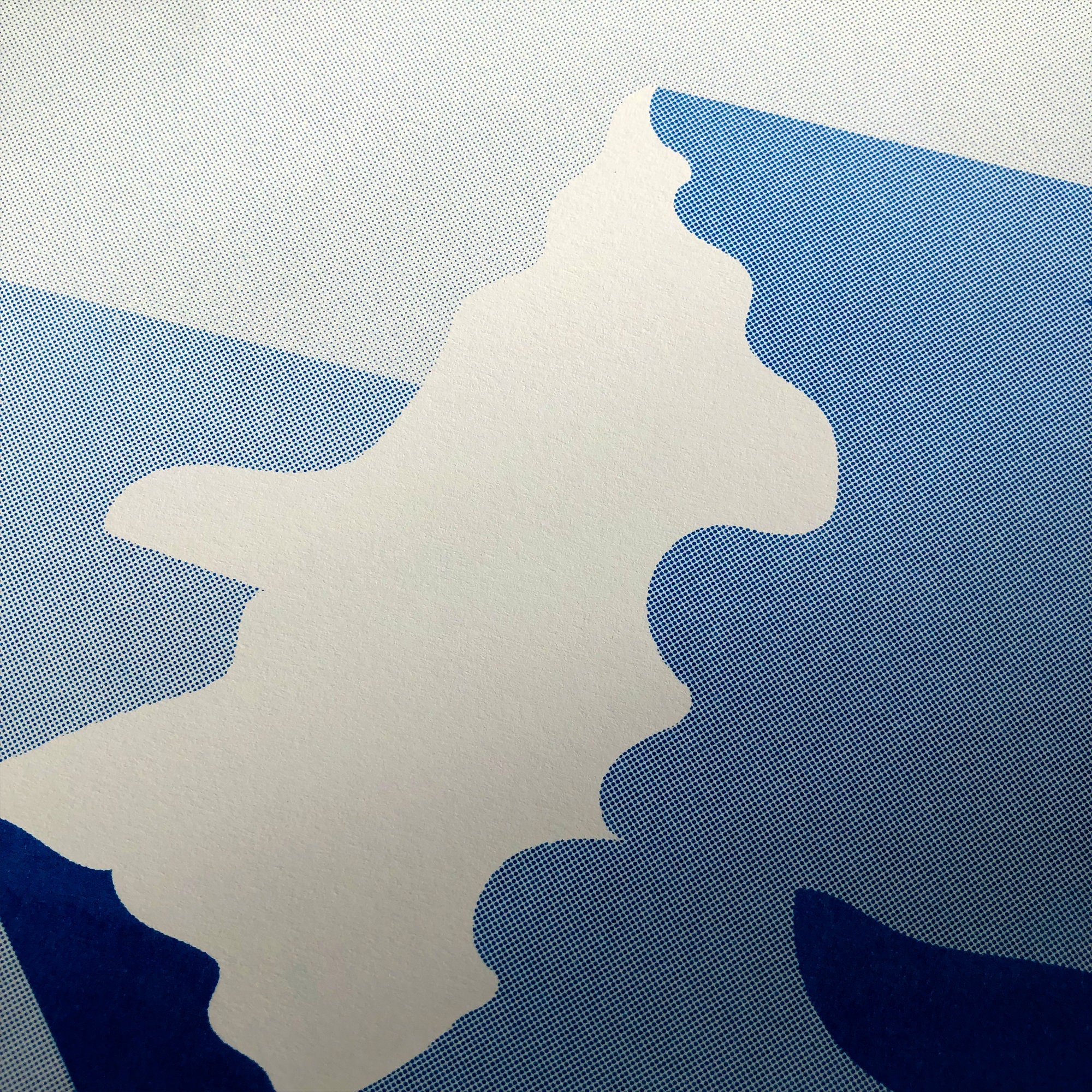 A3 Risograph Print of a Blue Cliff Landscape - Etsy UK