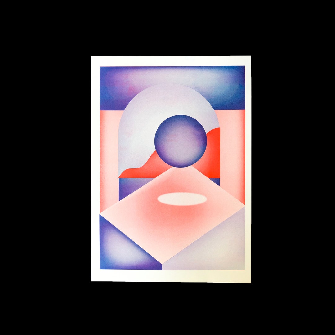 A3 Risograph Print of a Gradient Still-life - Etsy