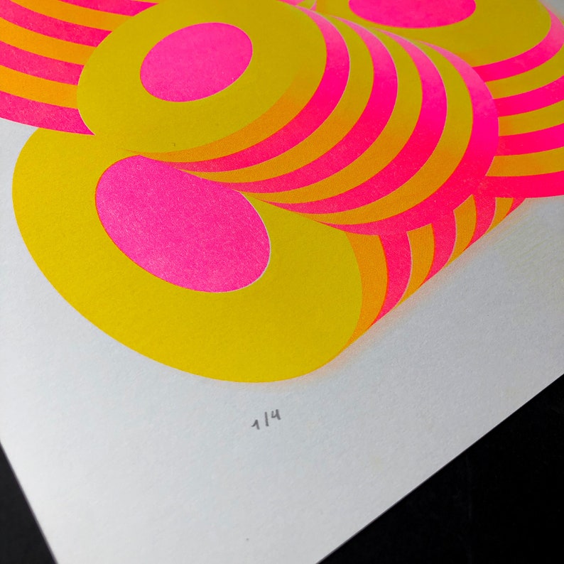 A3 Risograph Print of a Yellow Pink Candy Landscape - Etsy