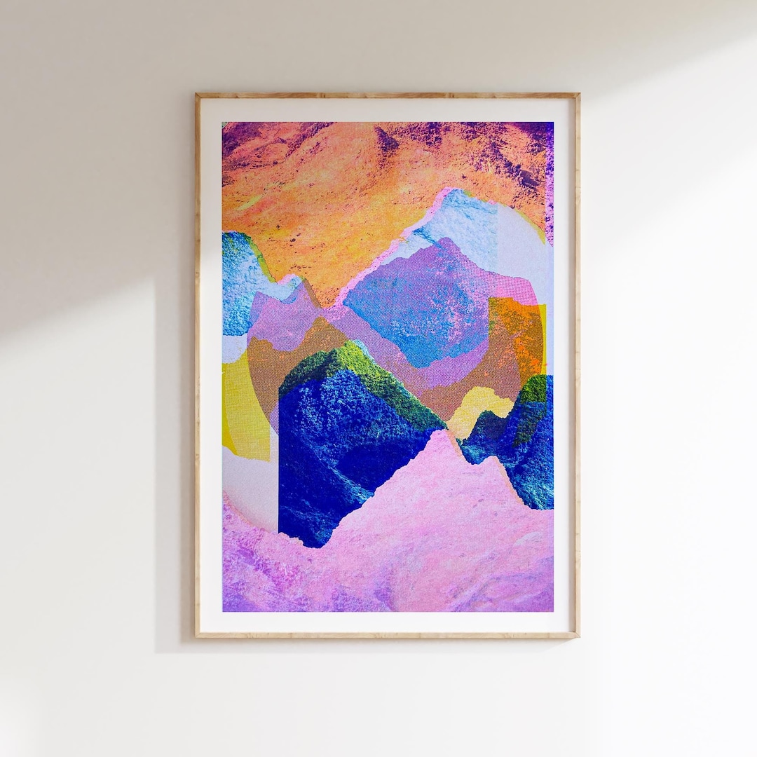 A3 Risograph Print of a Misprint Collage of Mountain Fragments (one of ...