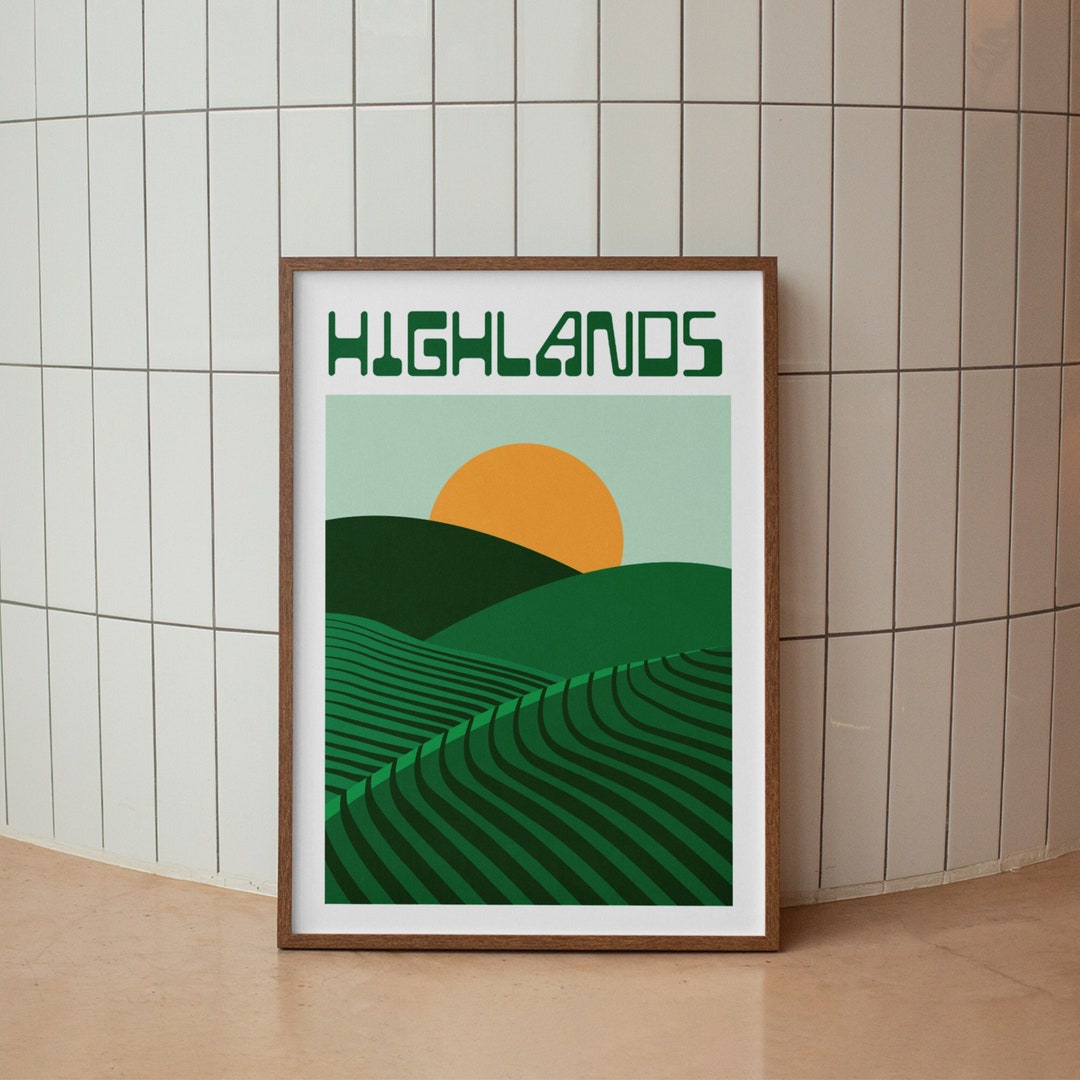 A2 Highlands Landscape - Vintage Poster Offset Print - Etsy