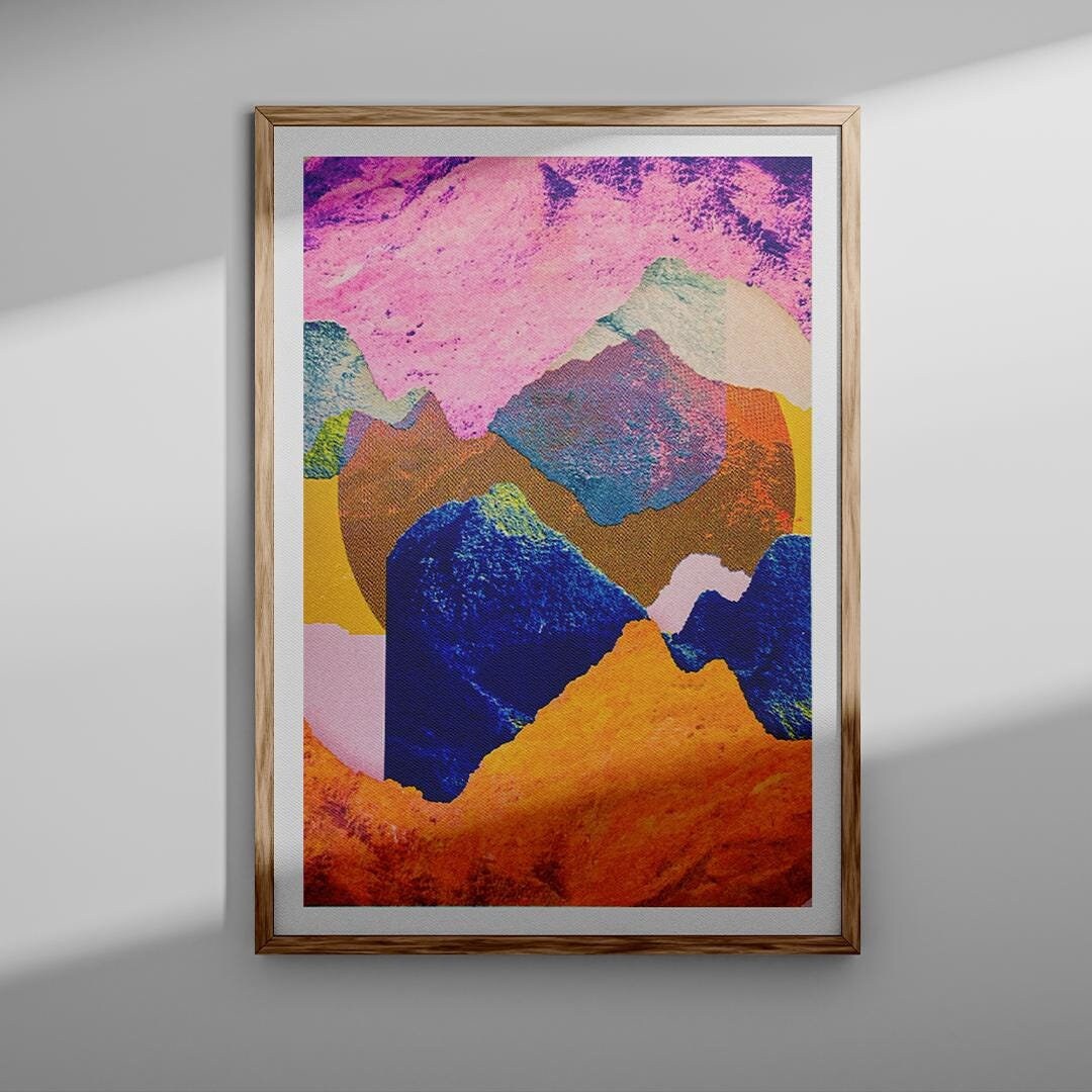 A3 Risograph Print of a Collage of Mountain Fragments 01 - Etsy