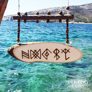 Viking Home Protection Amulet - Norse Runes Wall Plaque - Bindrune Home ...