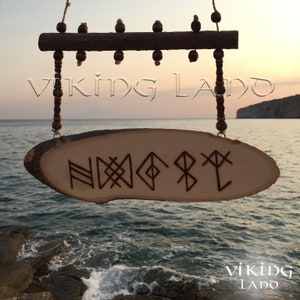 Viking Home Protection Amulet - Norse Runes Wall Plaque - Bindrune Home ...