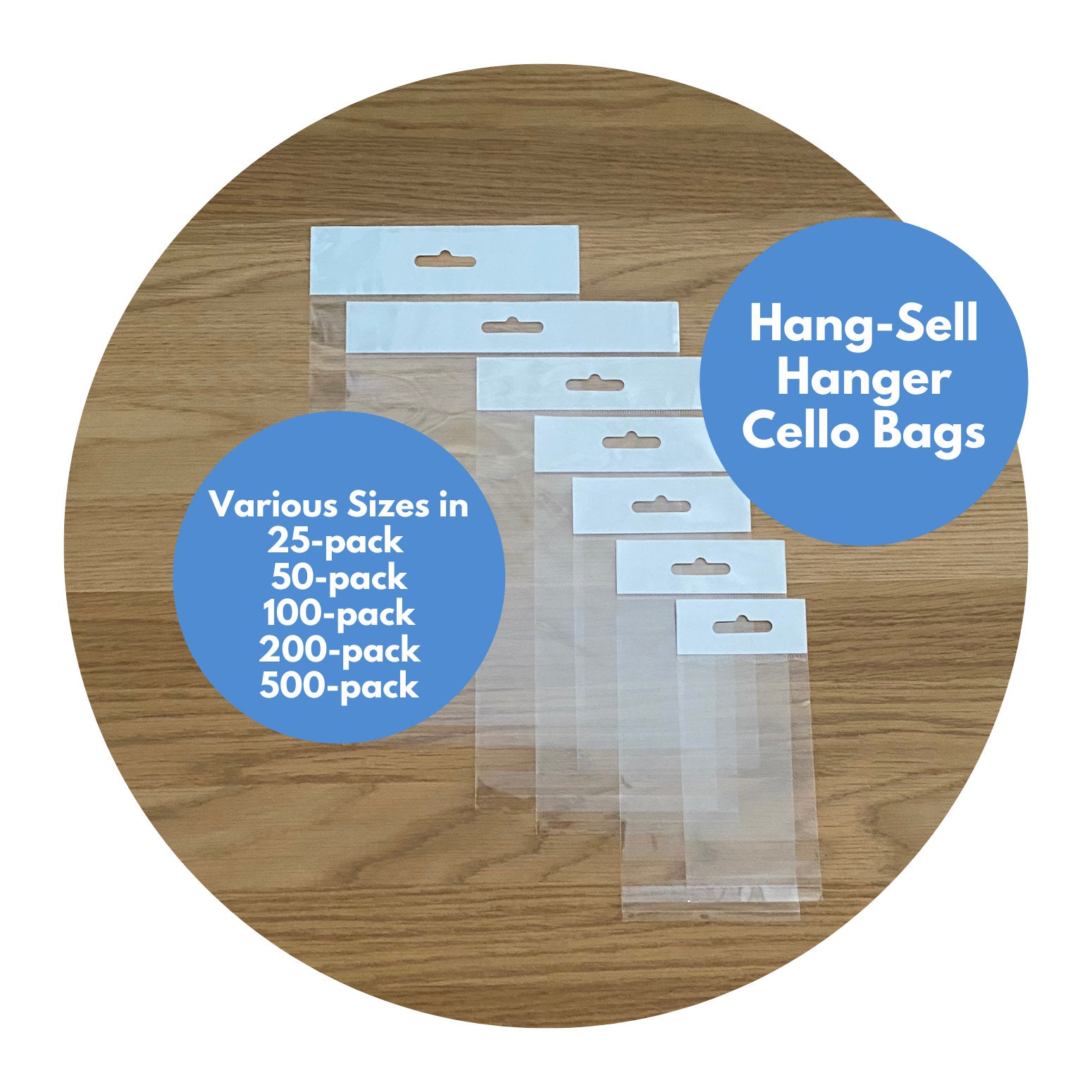 Hang-sell Bags, Hanger Bags, Clear Self Adhesive Seal, Top Header Cello ...