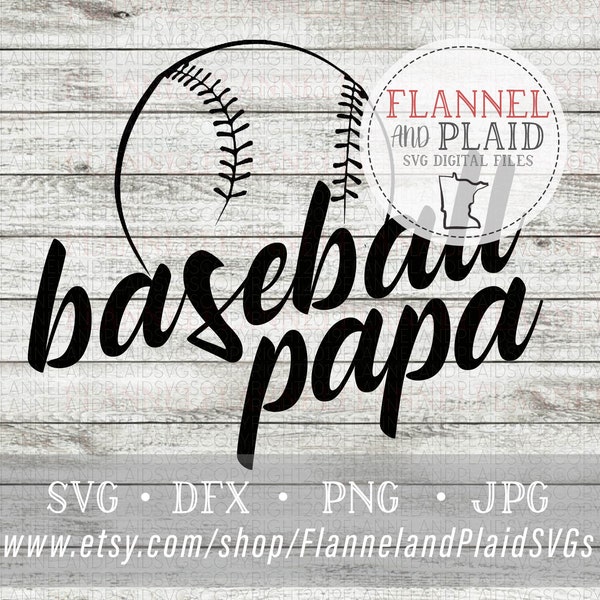 Baseball Papa Svg - Etsy