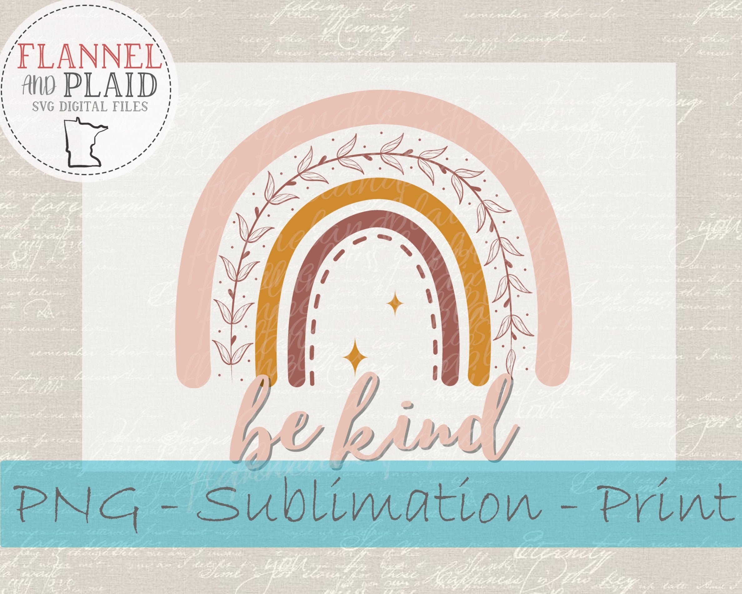 Be Kind Boho Rainbow ∙ Sublimation File ∙ Printable File ∙ Jpg ∙ Png - Etsy
