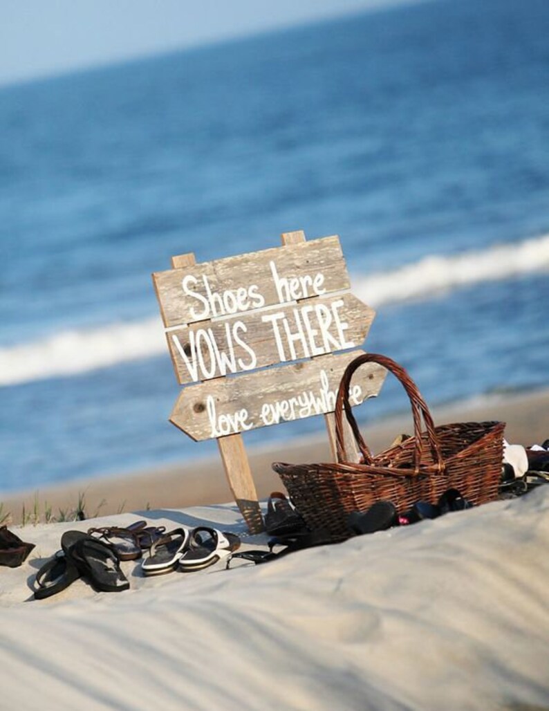 Shoes Here Sign Vows There Love Everywhere Beach Wedding Sign | Etsy