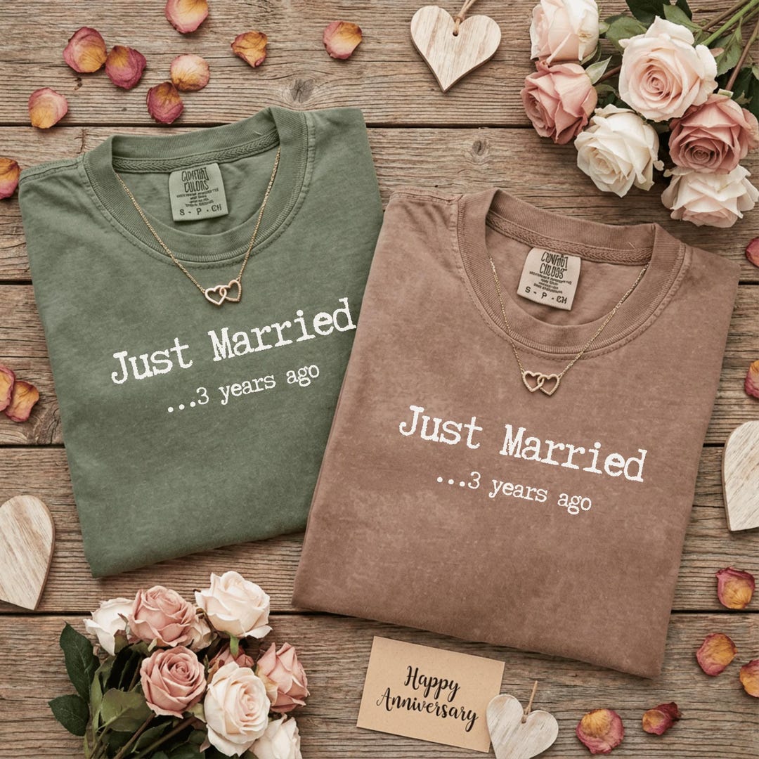 Leather Anniversary Gift Just Married 3 Years Ago Shirt Custom Matching ...