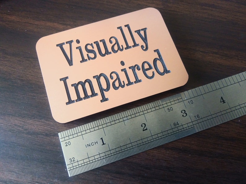 Elegant Rose Gold Identification Badge or Name Tag, Visually Impaired ...