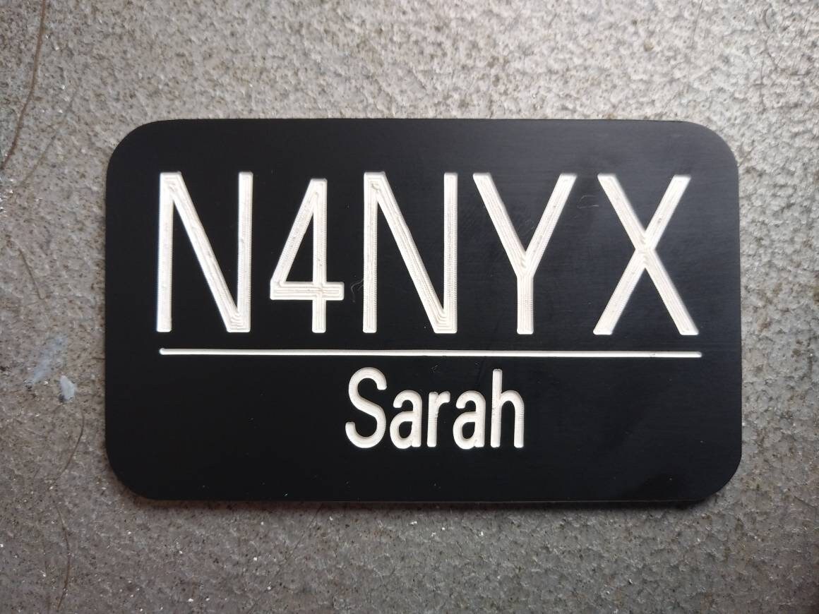 Ham Radio Call Sign Badge, Simple Black and White With Underline - Etsy