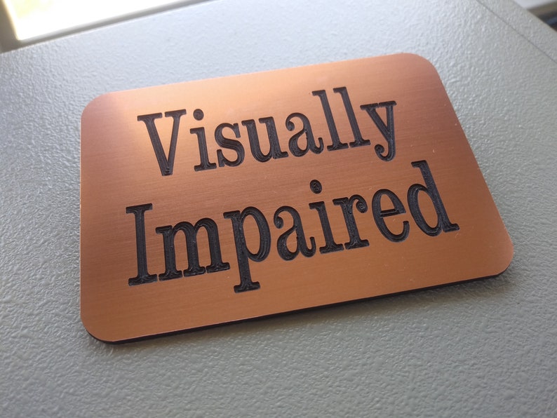 Elegant Rose Gold Identification Badge or Name Tag, Visually Impaired ...