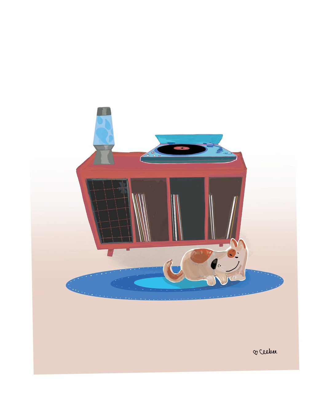 Dog Illustration MCM / DOWNLOAD Cute Dog Drawing / Mid Century Modern ...