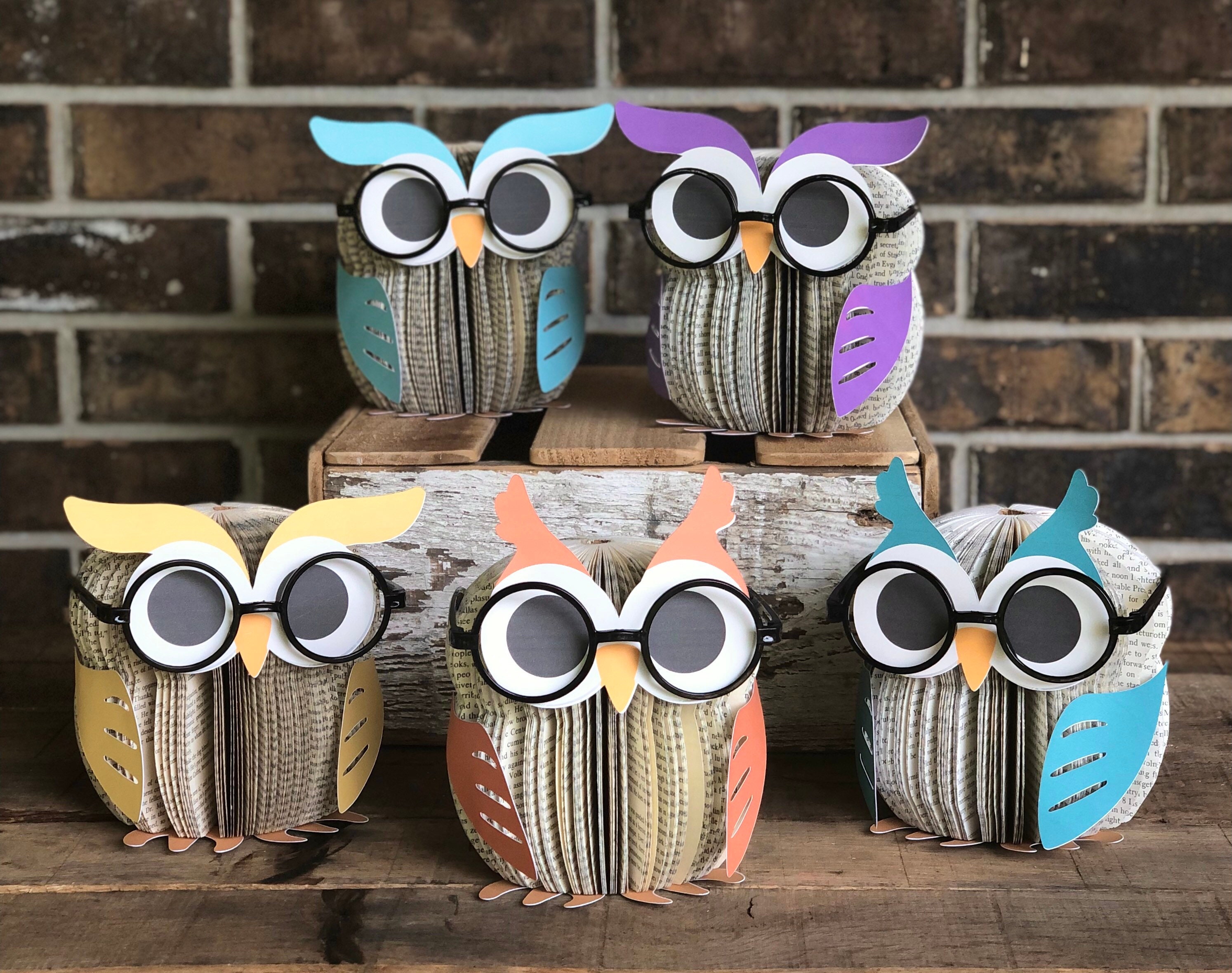 OWL Upcycled Book Art Woodland Animals Nursery Home Decor - Etsy