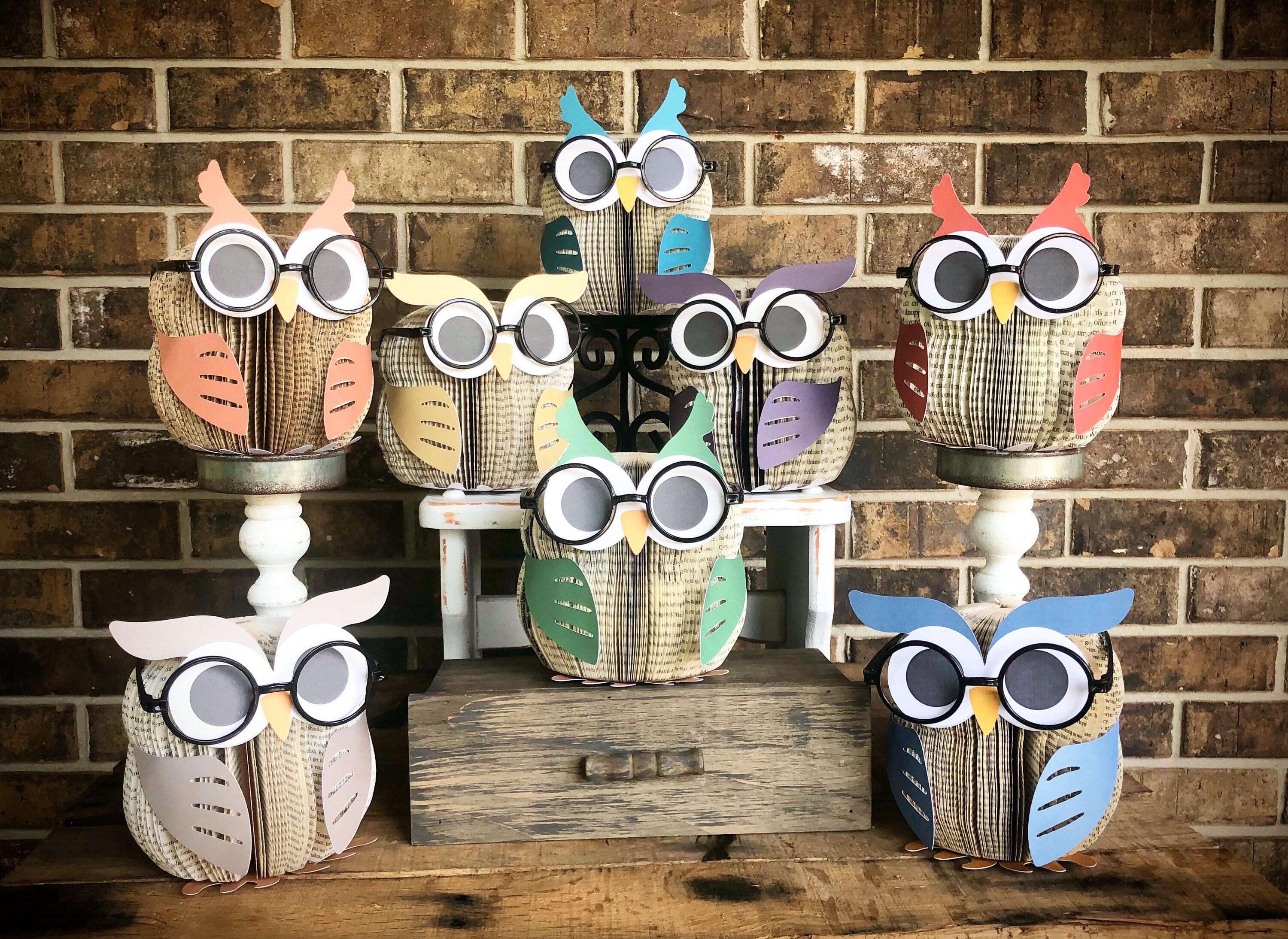 OWL Upcycled Book Art Woodland Animals Nursery Home Decor - Etsy