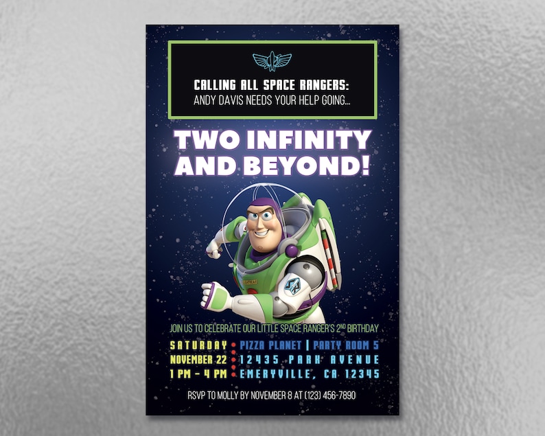 DIGITAL Buzz Lightyear Personalized Birthday Party Invitation - Two ...