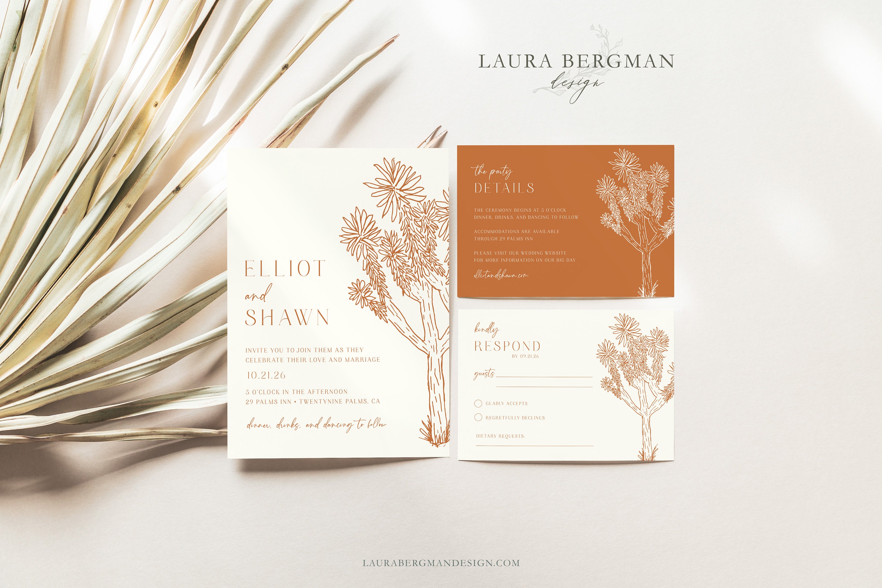 Terracotta Desert Wedding Suite Bundle, Joshua Tree Wedding, California ...