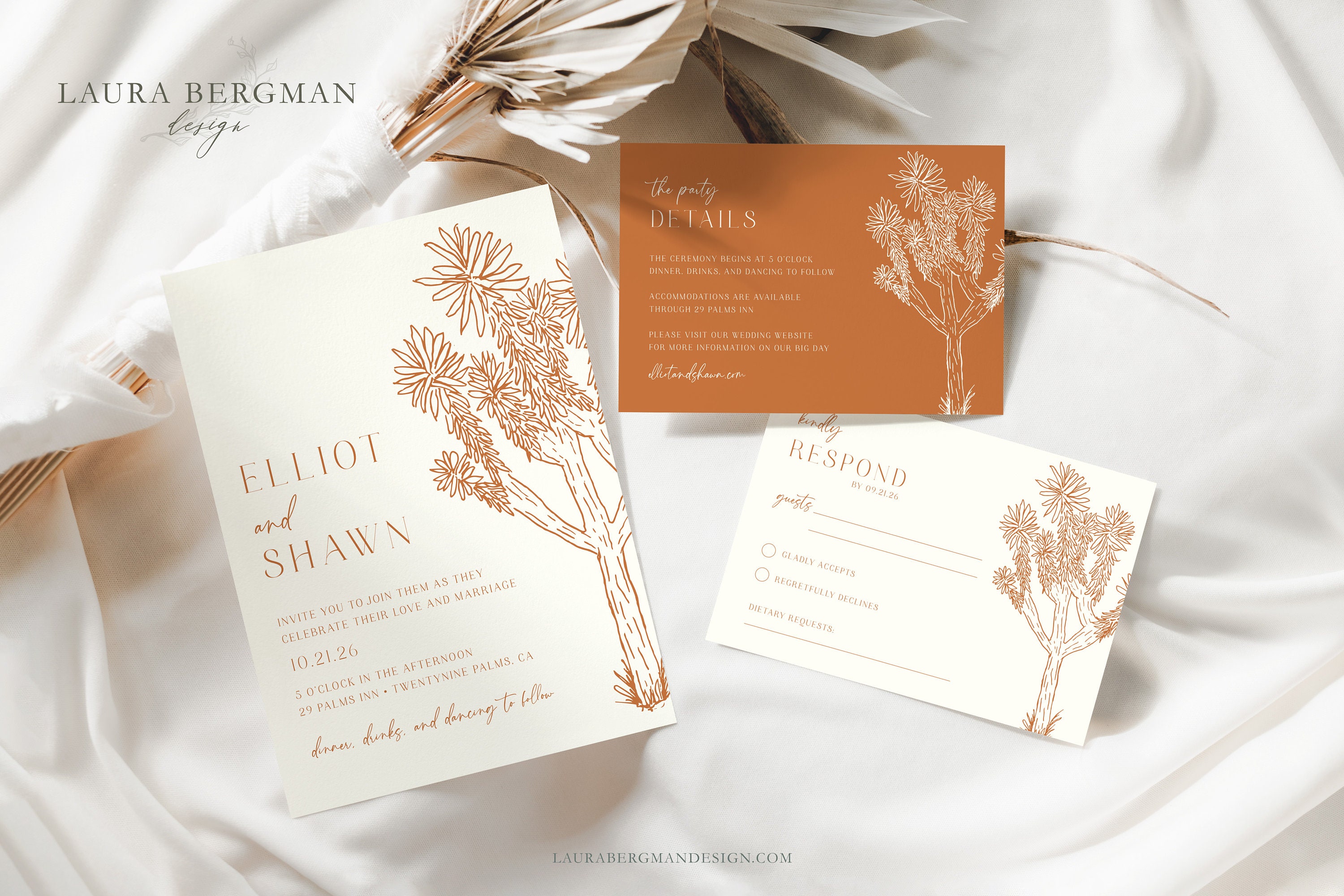 Terracotta Desert Wedding Suite Bundle, Joshua Tree Wedding, California ...