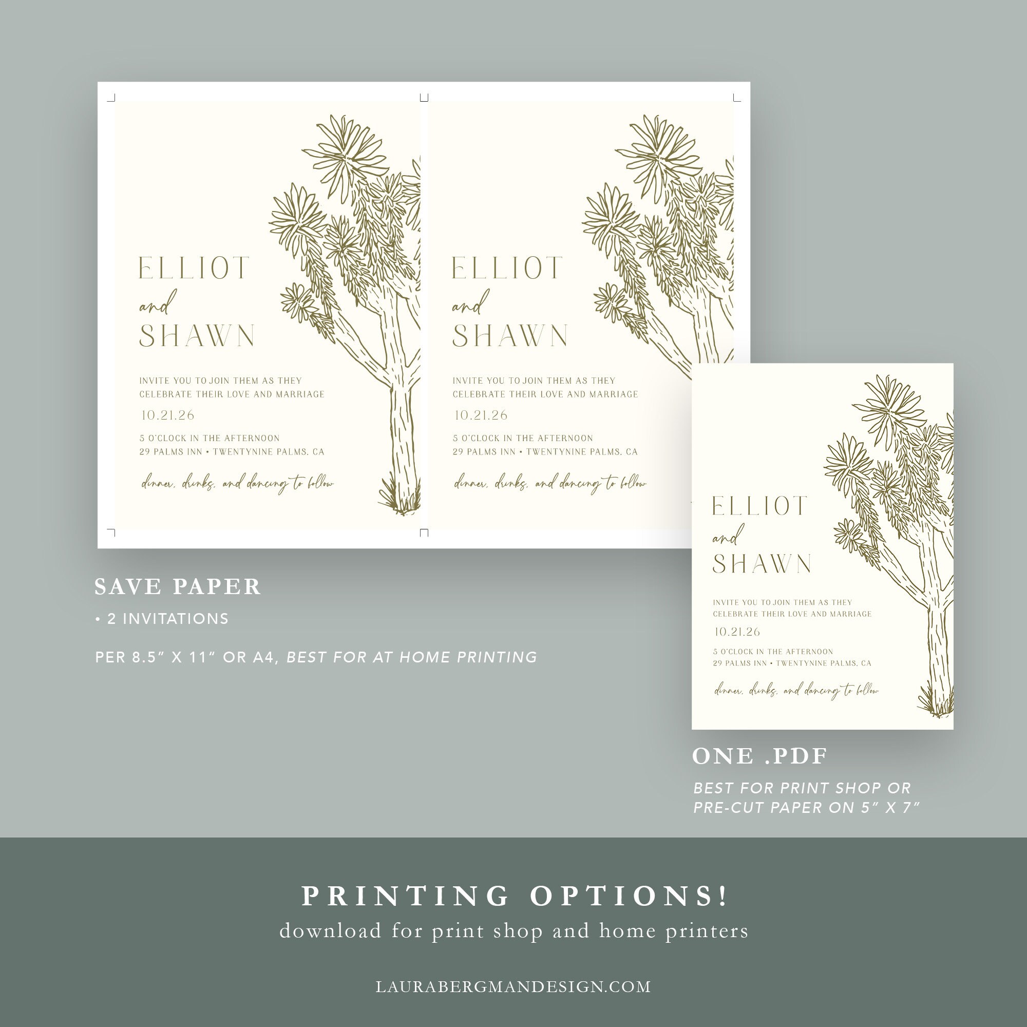 Desert Wedding Suite Bundle, Joshua Tree Wedding, California Wedding ...