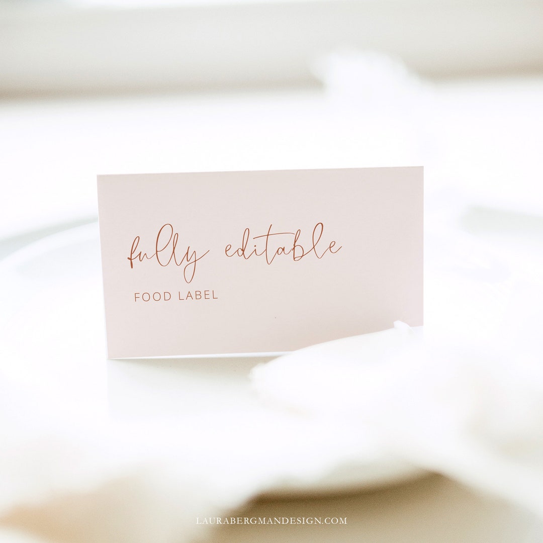 Minimalist Food Labels: DIY Cuisine Cards, Printable (instant Download ...