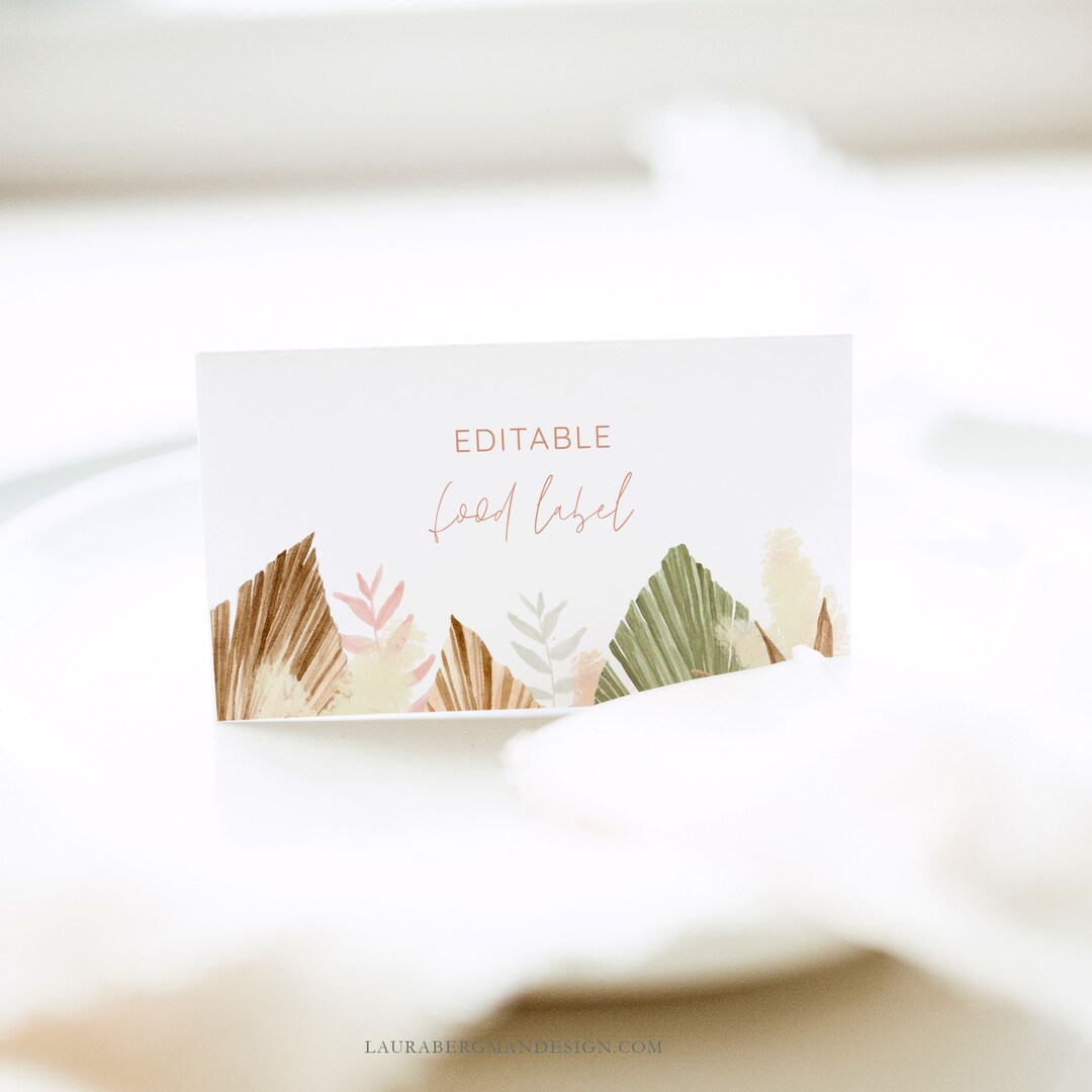 Boho Labels, Food Labels, Cuisine Cards, Instant Download, Printable ...